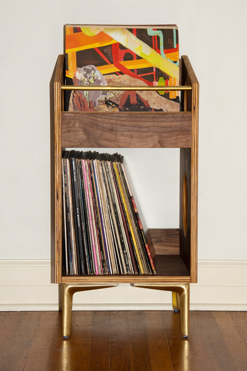 "The Sidekick" Walnut Vinyl Record Console – Sidetracked Workshop