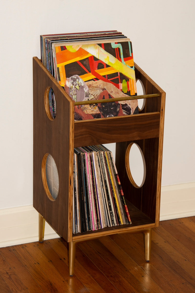 "The Sidekick" Walnut Vinyl Record Console – Sidetracked Workshop