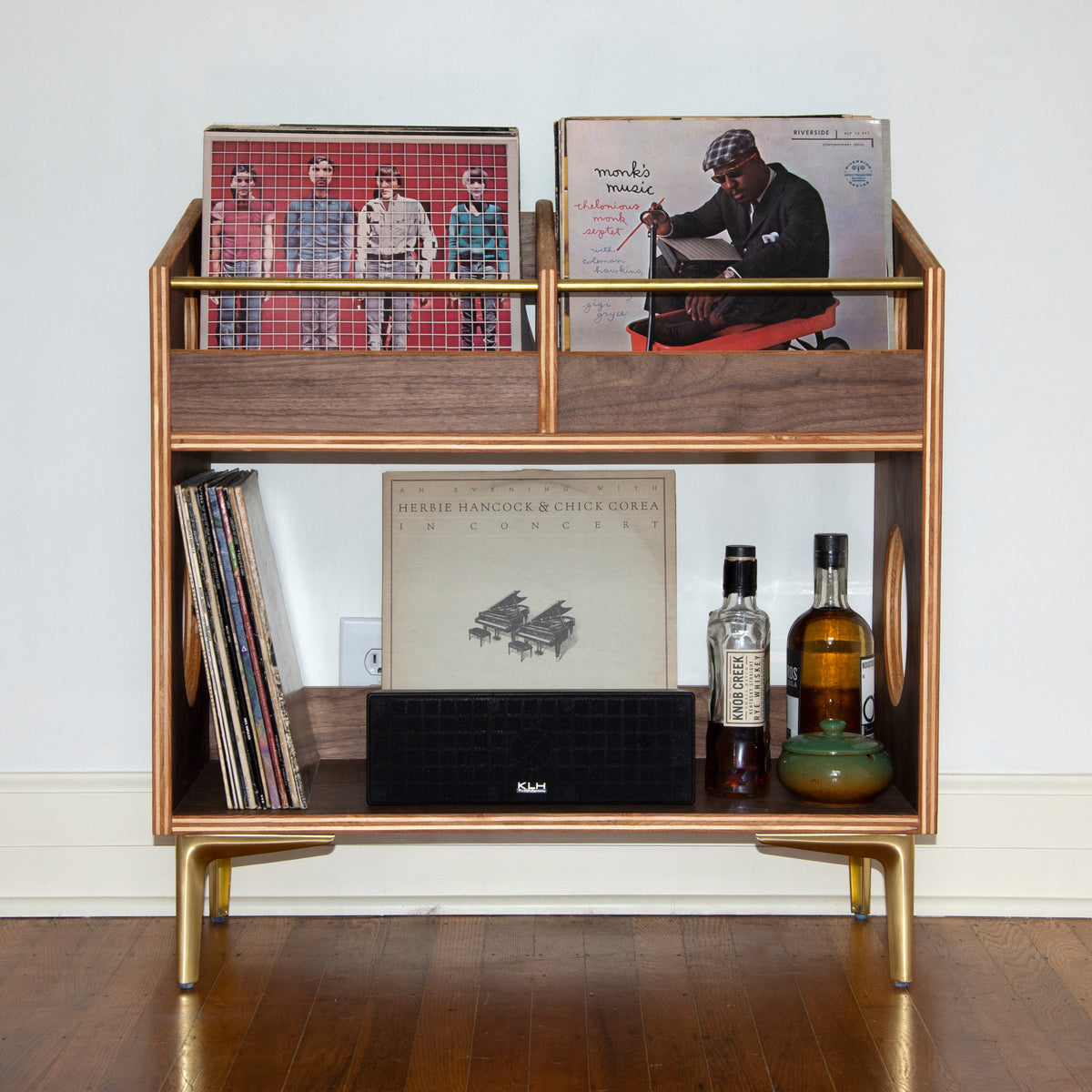 "The Double Sidekick" Walnut Vinyl Record Console – Sidetracked Workshop